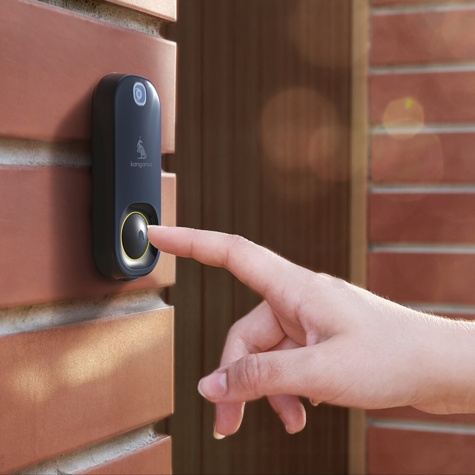 Беспроводной видеодомофон Kangaroo с бесплатным Wi-Fi звонком, HD камерами безопасности, ночным видением, датчиком движения, батарейным питанием, управлением через приложение