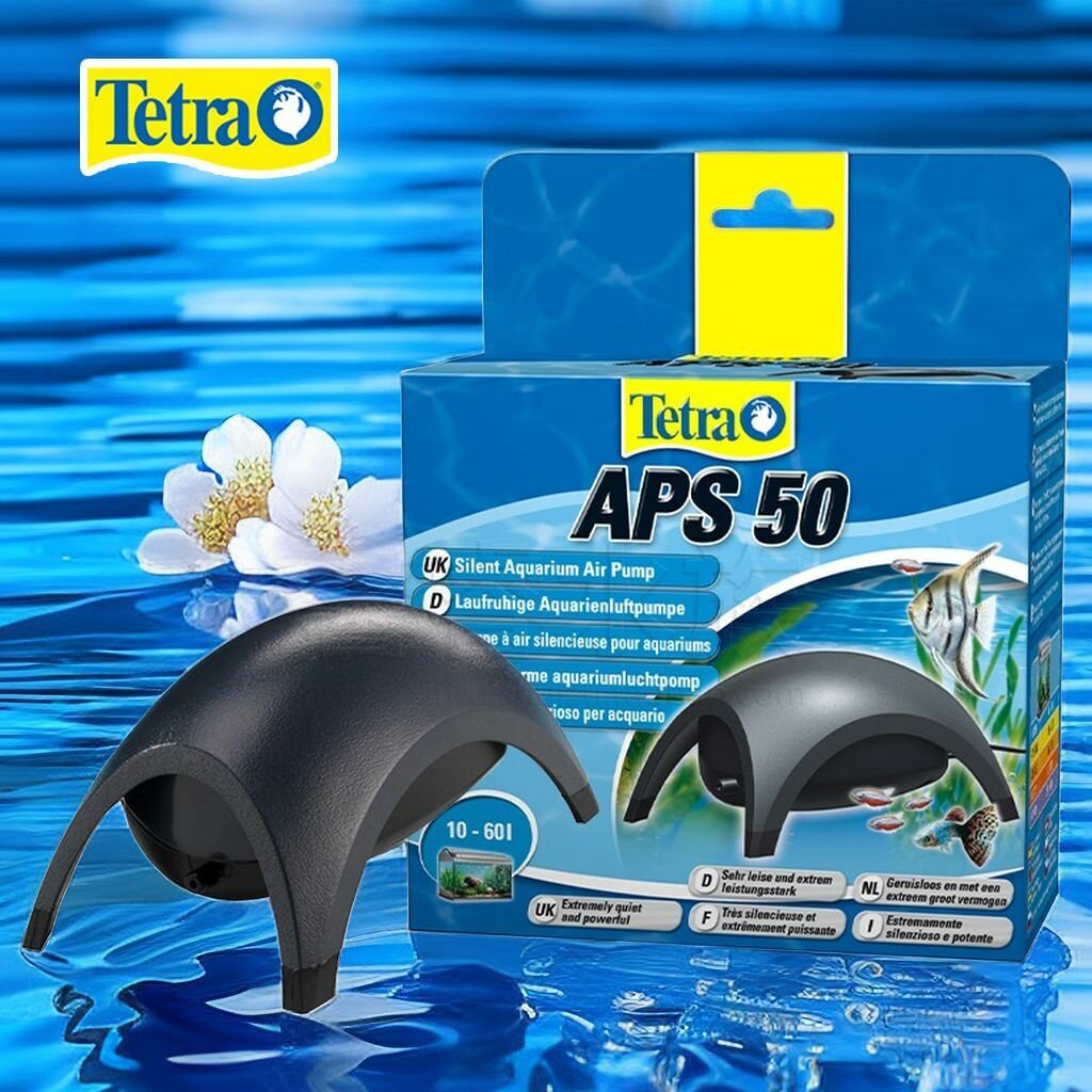 Компрессор для аквариума Tetra APS 50 л, один выход, черное