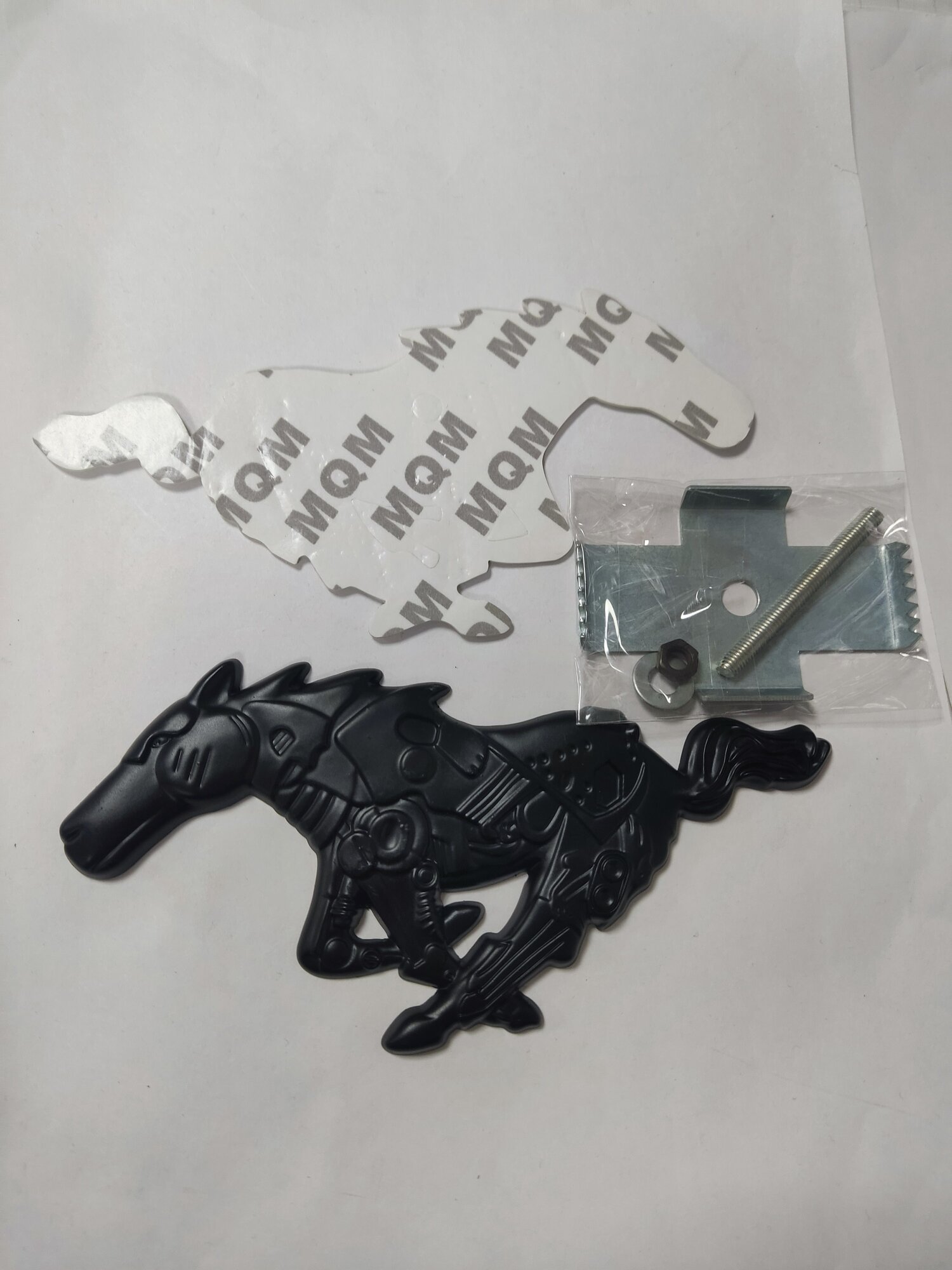 Эмблема "Mustang", металлическая, матовая, для Ford Mustang, черный цвет