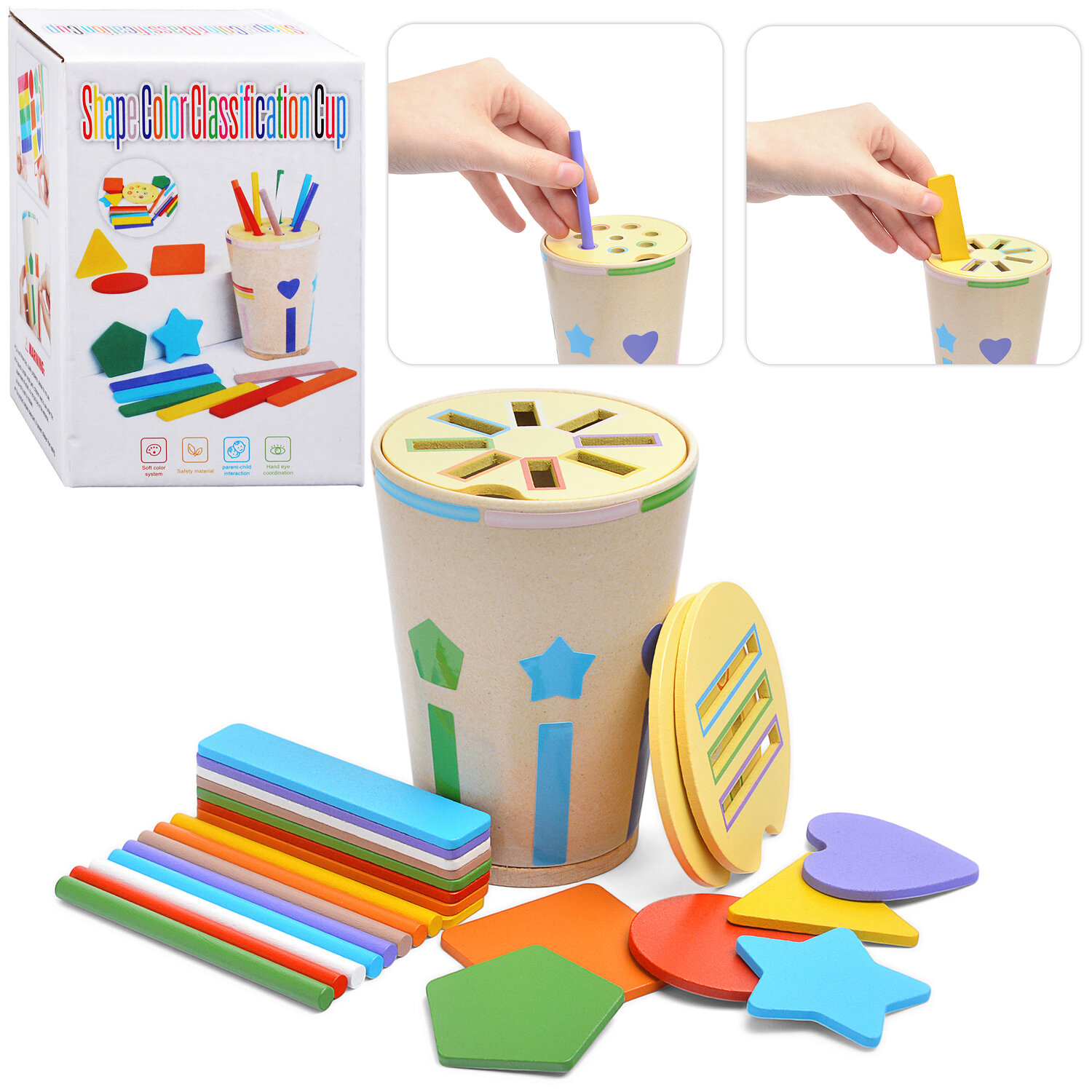 Игра развивающая D2025 "Фигурный сортер"8,5х11,5 см, дерево.