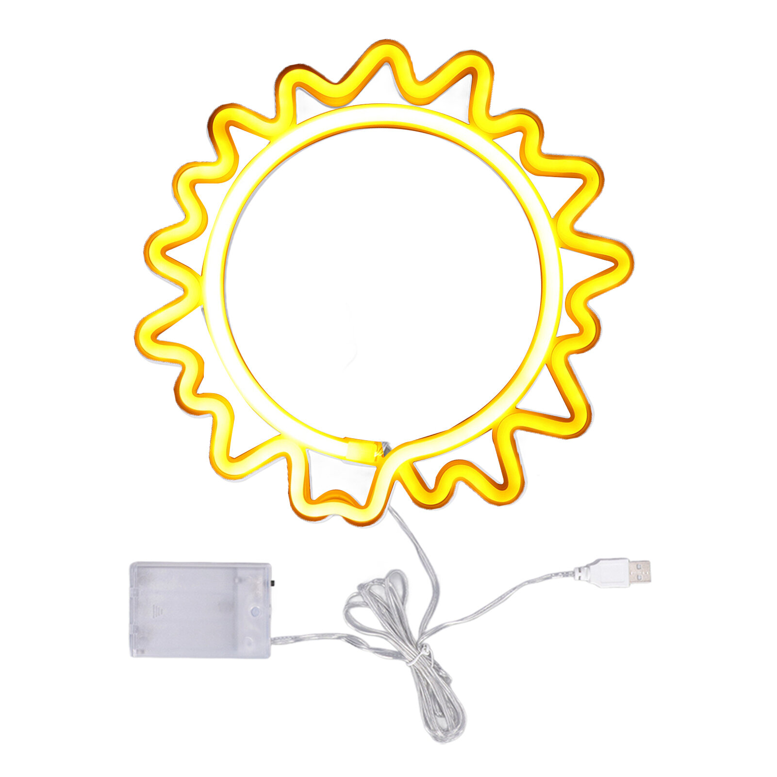 Солнечный неоновый свет знак USB Аккумуляторный аккумулятор