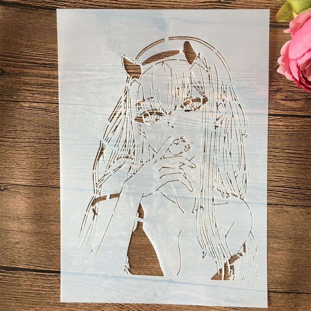Трафареты аниме Zero Two Darling In The FranXX