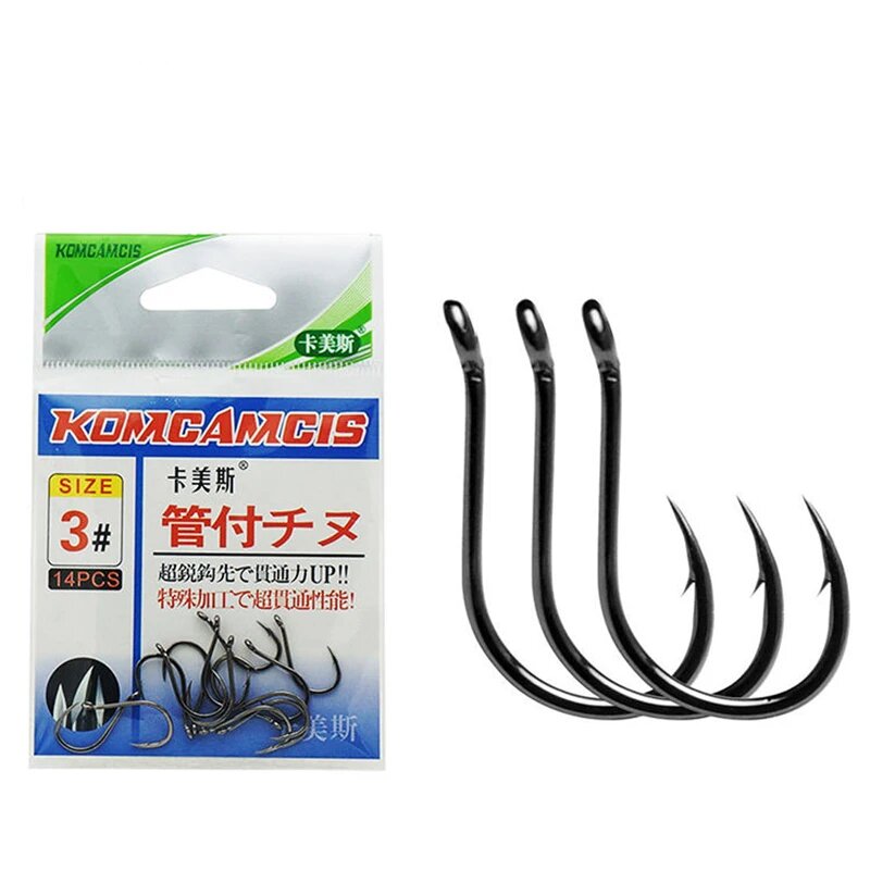 Рыболовные крючки ZYZHE, 7-16 шт./упаковка, 14 размеров, из высокоуглеродистой стали, с острым изогнутым кончиком, крючки CHINU для пресноводной и морской рыбалки