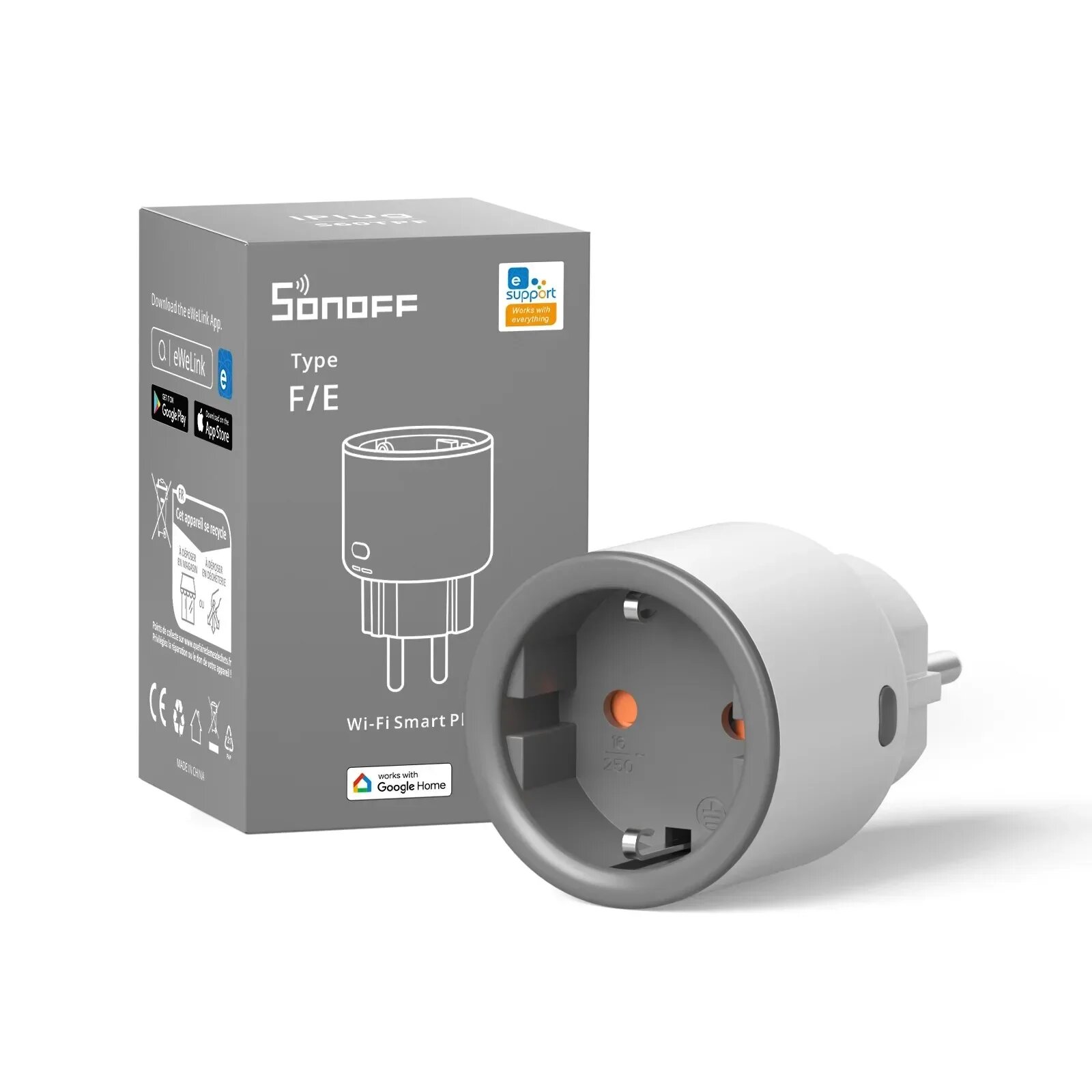 SONOFF S60 Умная розетка Type F/E, Sonoff EU 1PC