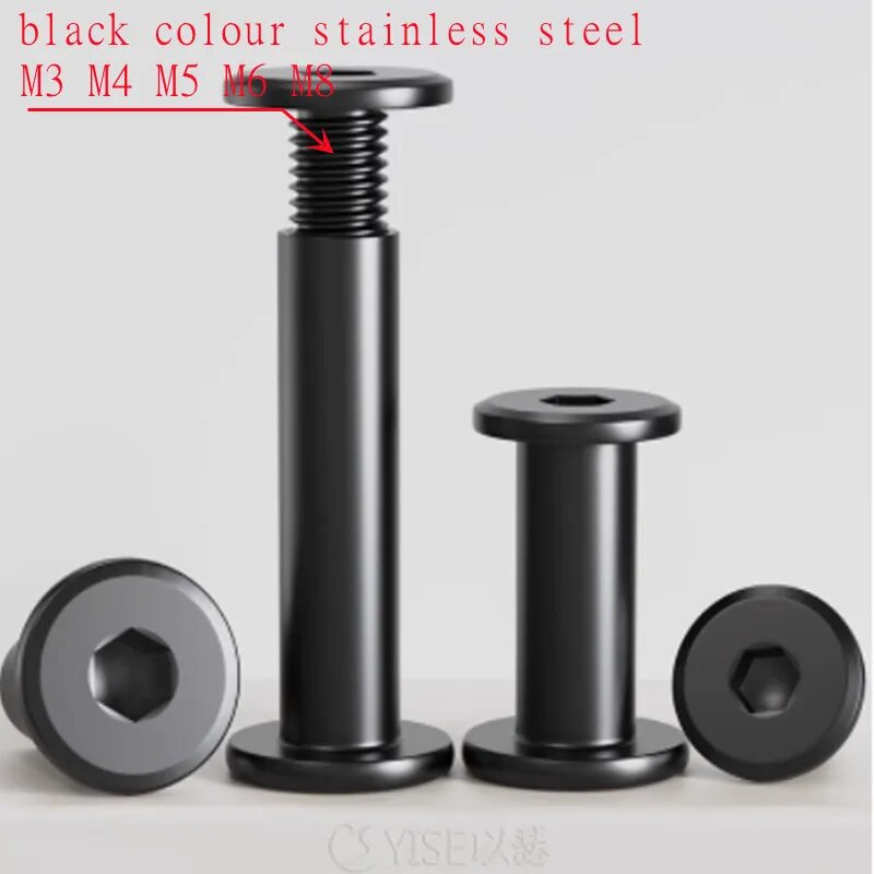 М3 М4 М5 М6 М8 черные мебельные гайки с винтом ZFhong 5pcsM4XL with screw, 45mm(L)
