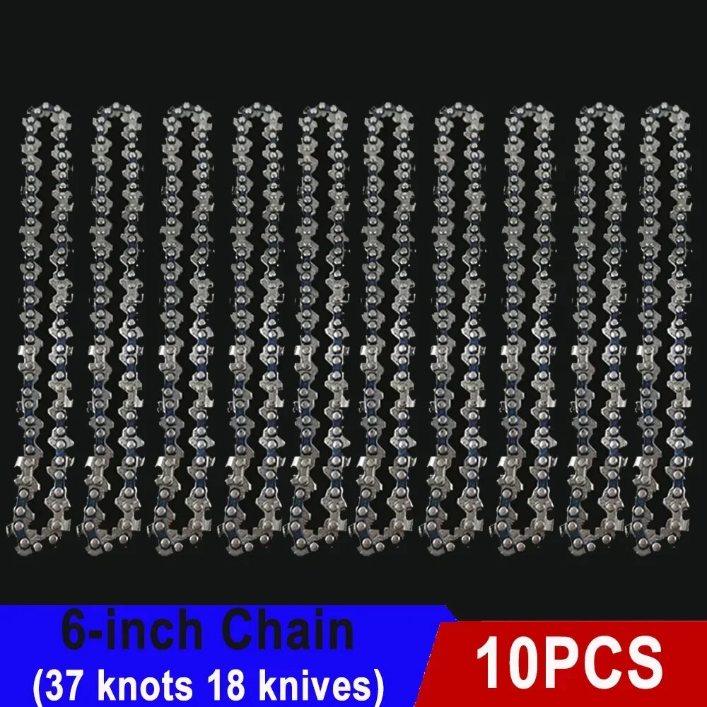 6-дюймовая пильная цепь для мини-бензопилы, мини-стальные цепи для бензопил, электрические бензопилы, 37 узлов, 18 ножей, сменная цепь, аксессуар для пилы