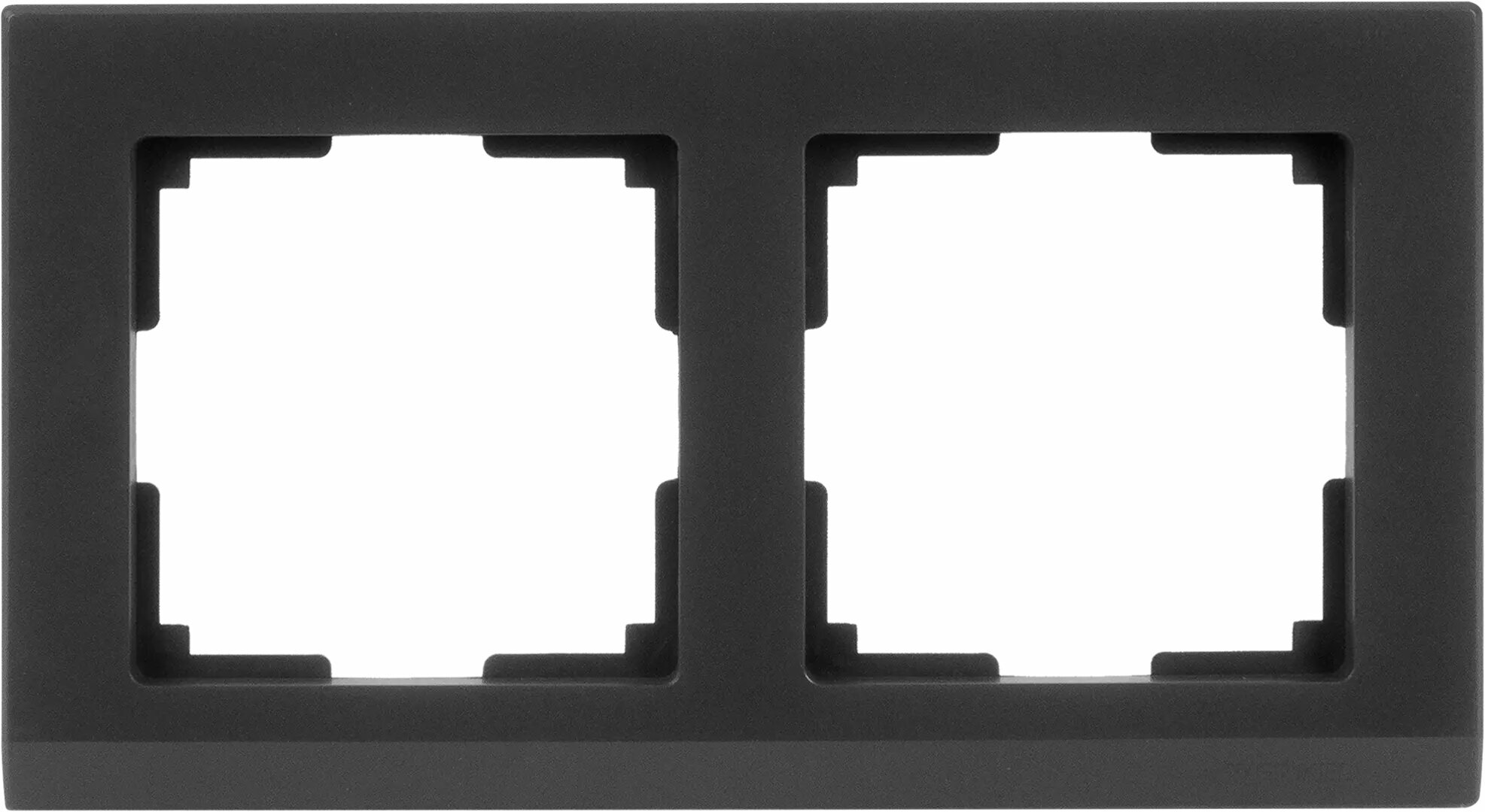 Рамка для розеток и выключателей Werkel Stark 2 поста, цвет чёрный матовый