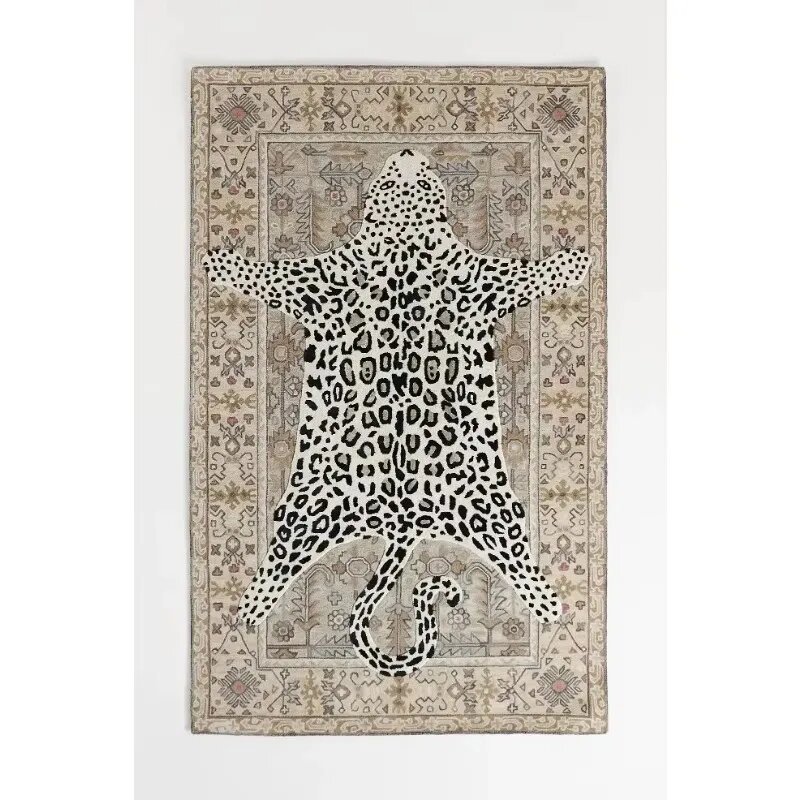 Декоративный ковер фланель белый змеиный узор, 9, 80x120cm-32x47in