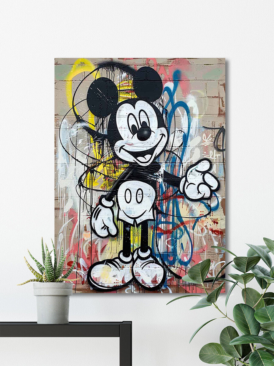 MICKEY MOUSE / POP ART, Картина на холсте / на стену, 20х30 см.