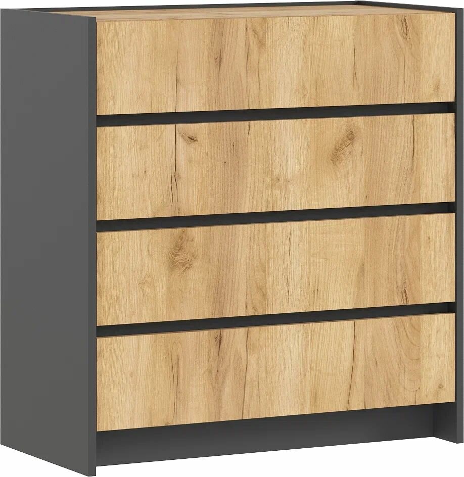 Остин Комод 800 (4 ящика) Дуб крафт, Графит