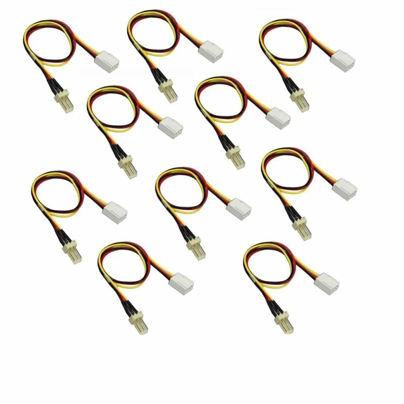 10 шт. 12 В 3-контактный разъем «папа» - 3-контактный разъем «мама» для питания вентилятора ПК, удлинительный кабель, соединительный провод, 3-контактный разъем «папа» - «мама» для вентилятора