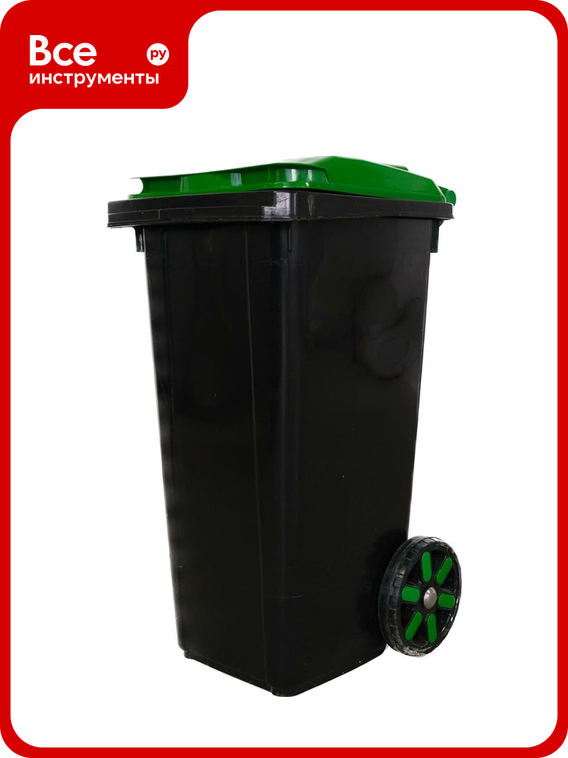 Контейнер для мусора KSC 60л KSC-P-60 для сбора мусора с ручкой и колесиками, из прочного пластика, морозоустойчивый
