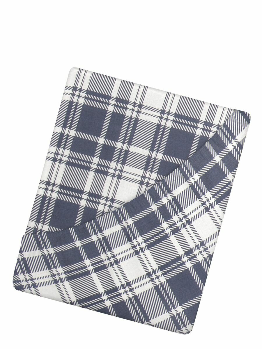 Простыня на резинке 160х200 см, ткань перкаль, POCHIVALNI 100% хлопок, клетка(котики)