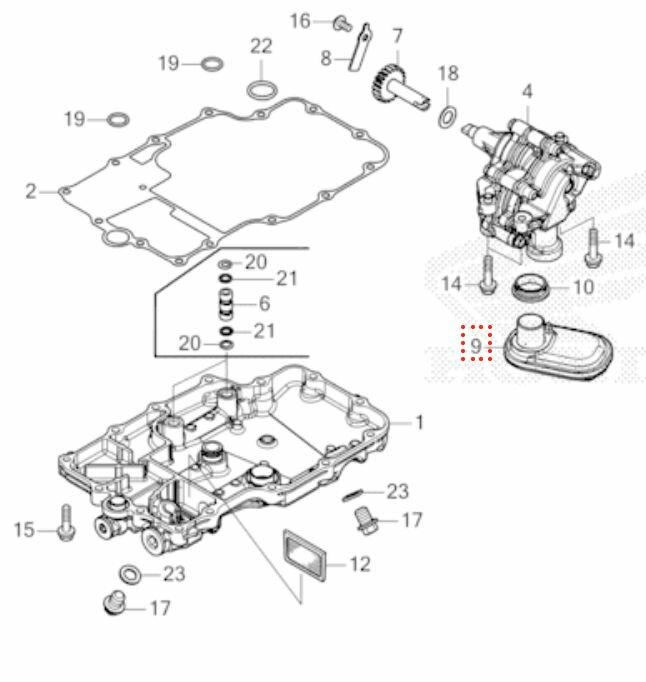 Масляный фильтр грубой очистки в поддоне для мотоцикла Honda CRF/CMX/NT 1000/1100; Артикул Honda: 15150MJPG50 (Оригинал)