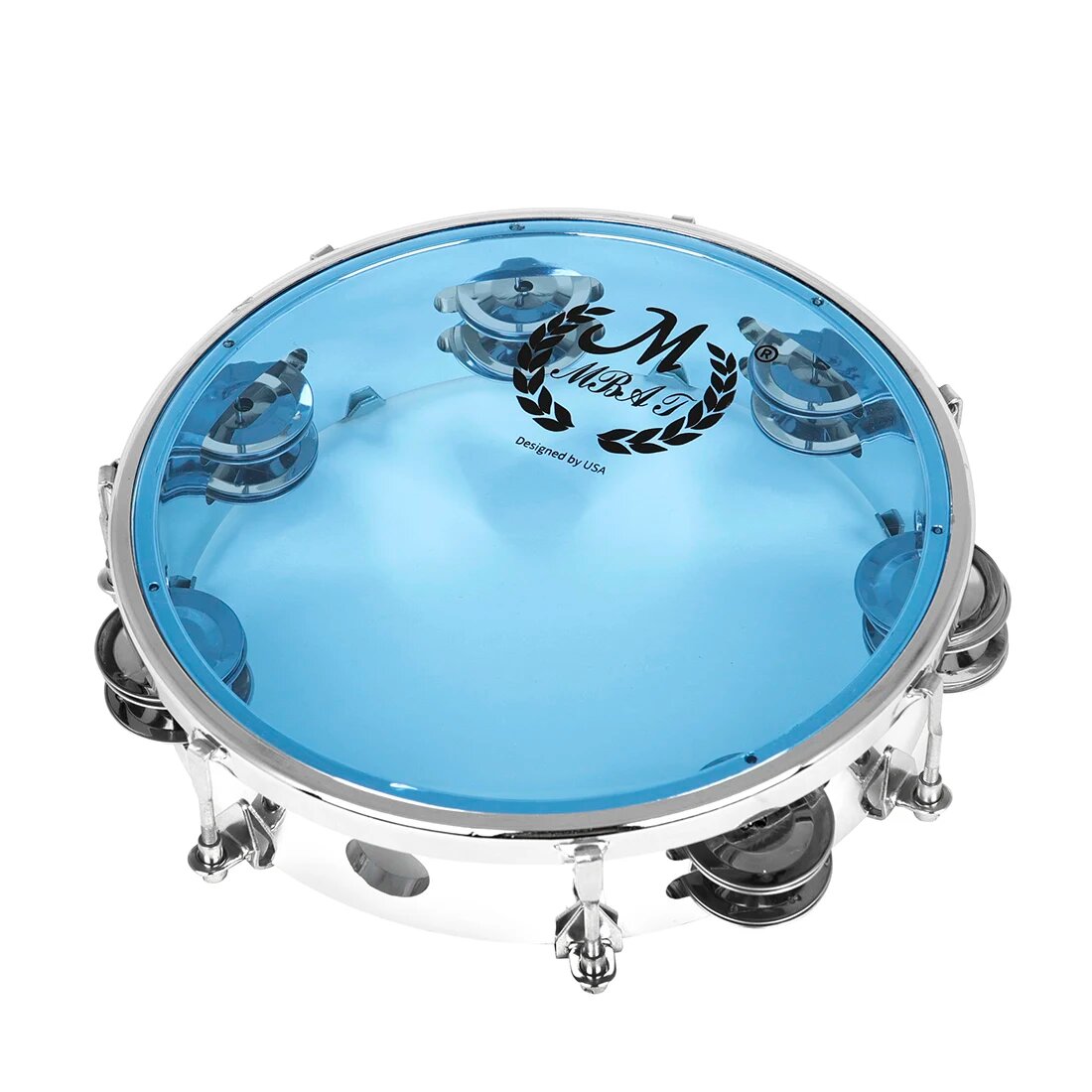 8/10 дюймовый ручной металлический фотомузыкальный инструмент KTV/Тамбурин барабан/Фестиваль/праздник или в качестве обучающей игрушечной барабанной головки, blue 8in