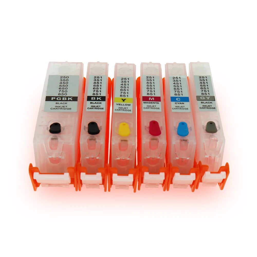 Многоразовые картриджи TOPPARTS для Canon PIXMA MG6340 MG7140 iP8740 MG7540 6 Colors