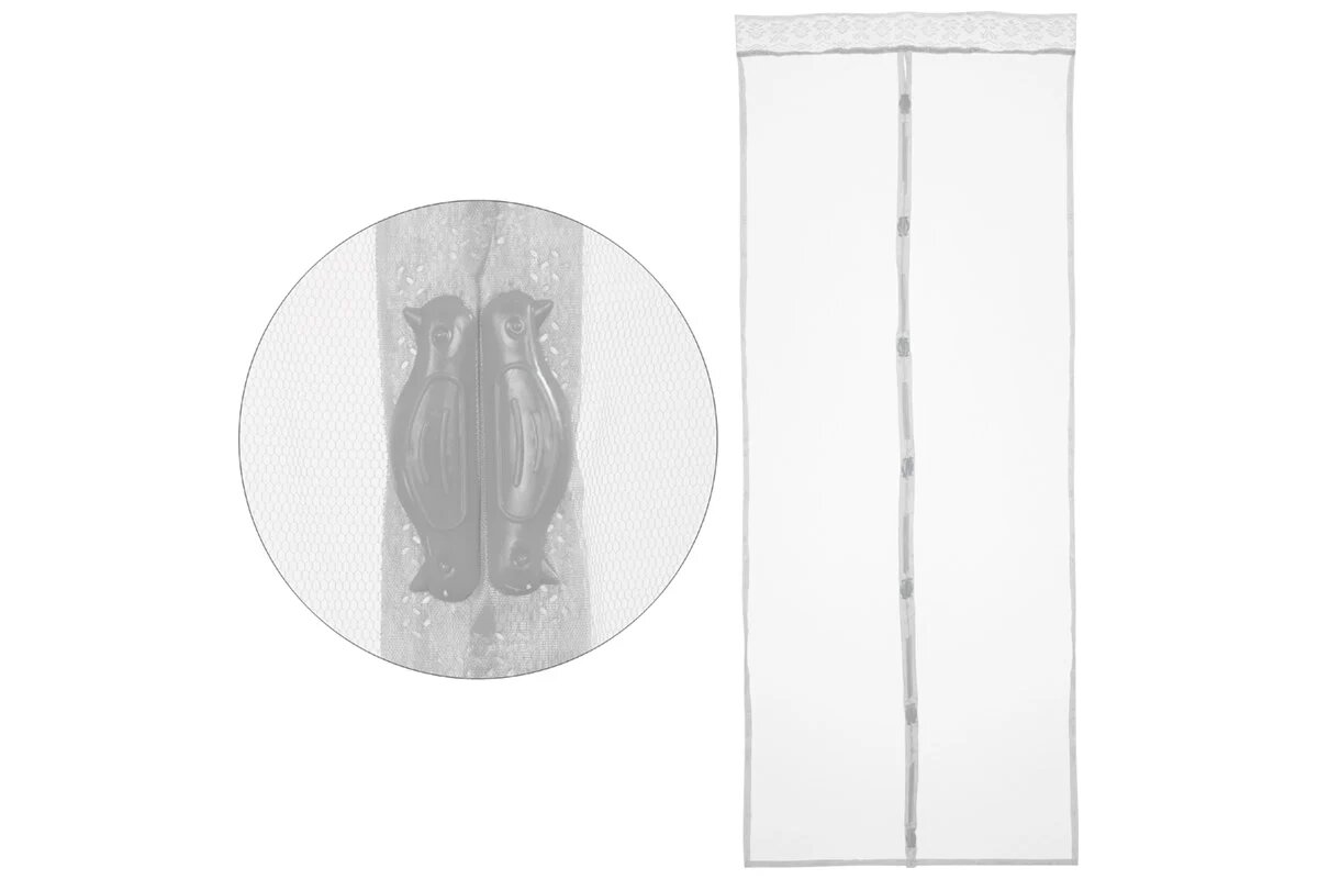 Капутомоскито Рыжий кот антимоскитная сетка с утяжелителями на магнитах Птички белый 311269