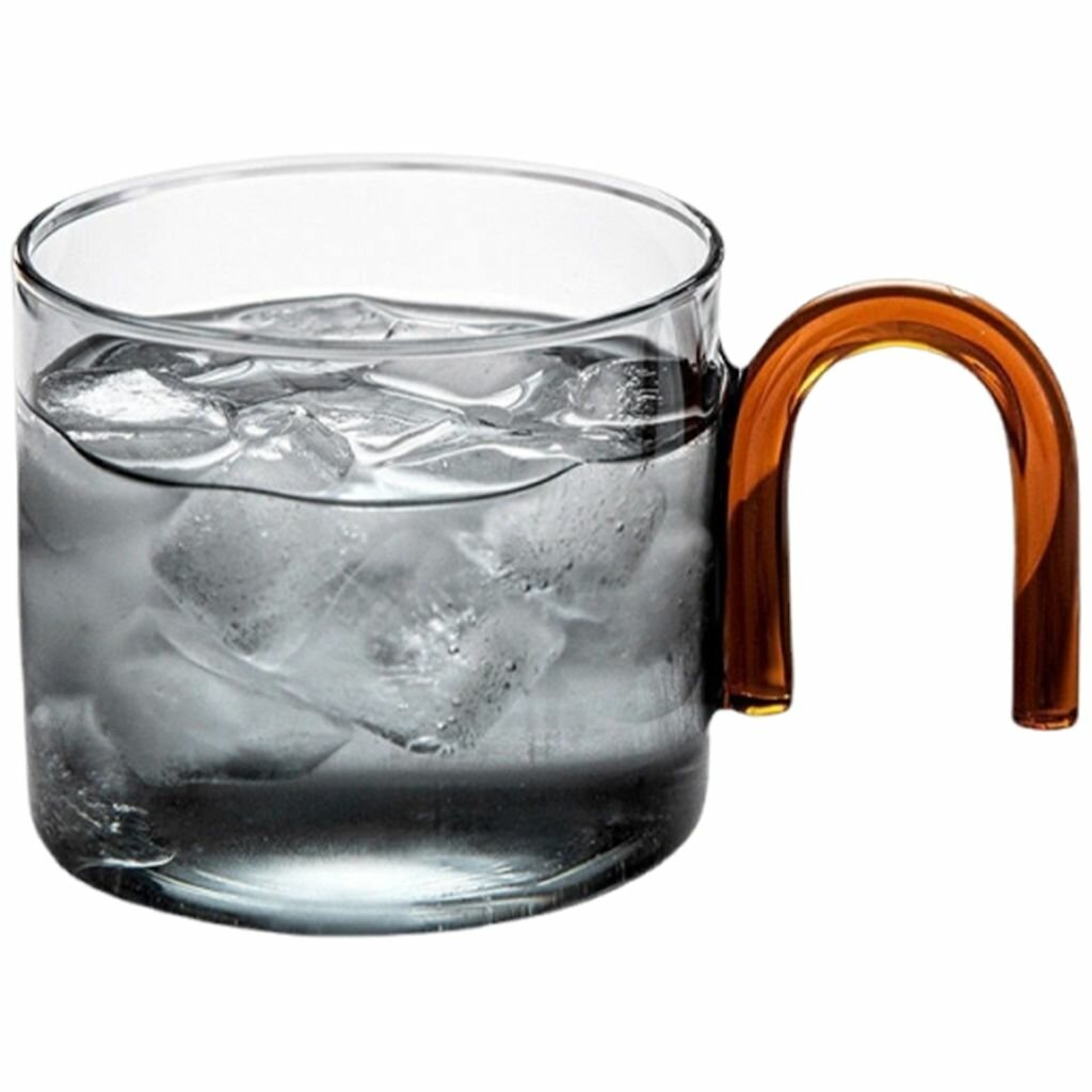 Стекло, Круглая термостойкая чаша из боросиликатного стекла, светло-серая, 300 мл