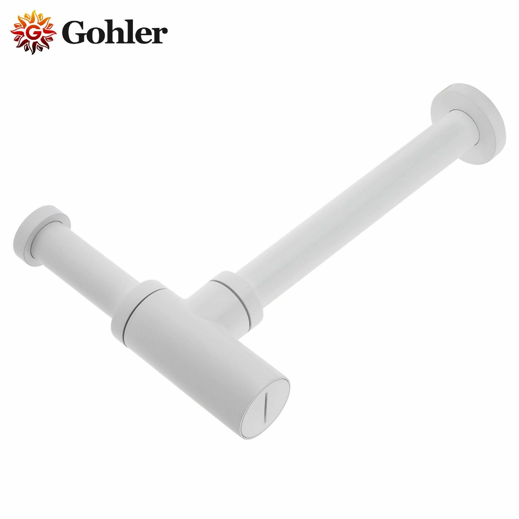 Сифон для раковины в ванную комнату Gohler цвет белый, латунь