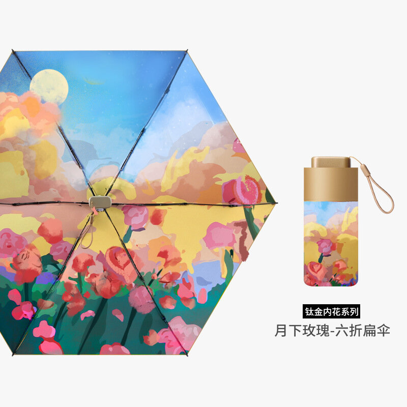 Зонт, солнцезащитный, складной, мини, с УФ-покрытием, цвет Rose Under the Moon