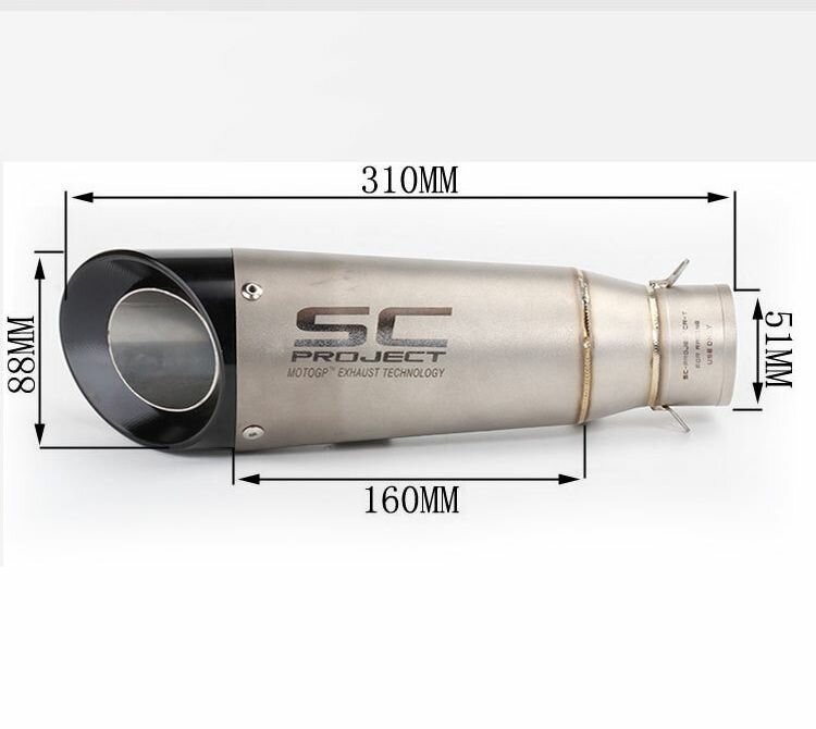 Труба выхлопная, длина 310 мм арт. XMM-0023-Black-310MM