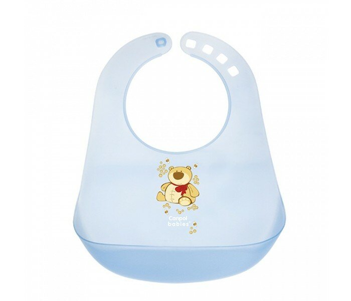 Нагрудник с отворотом Canpol Babies 2/404, пластик, регулировка застёжки, голубой