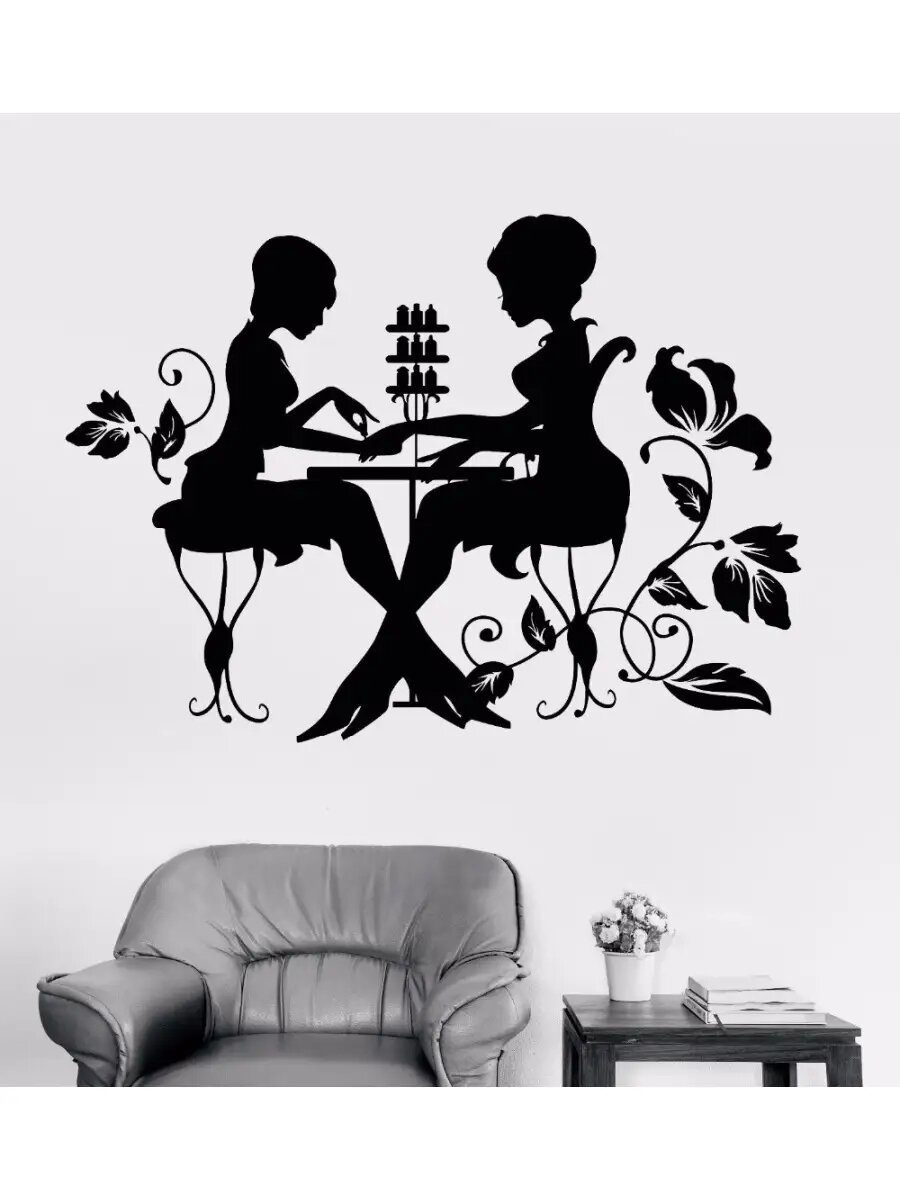 Наклейка на стену для декора Салон красоты Маникюр