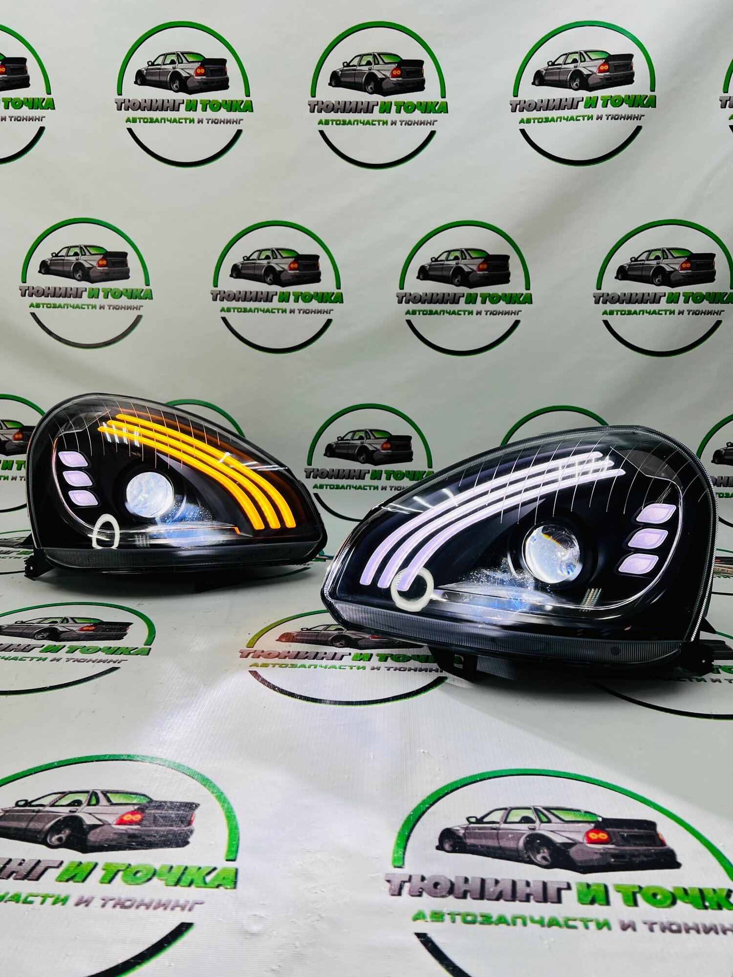 Передние фары Лада Приора 2170 2.5 Bi-led S-class AMG, комплект