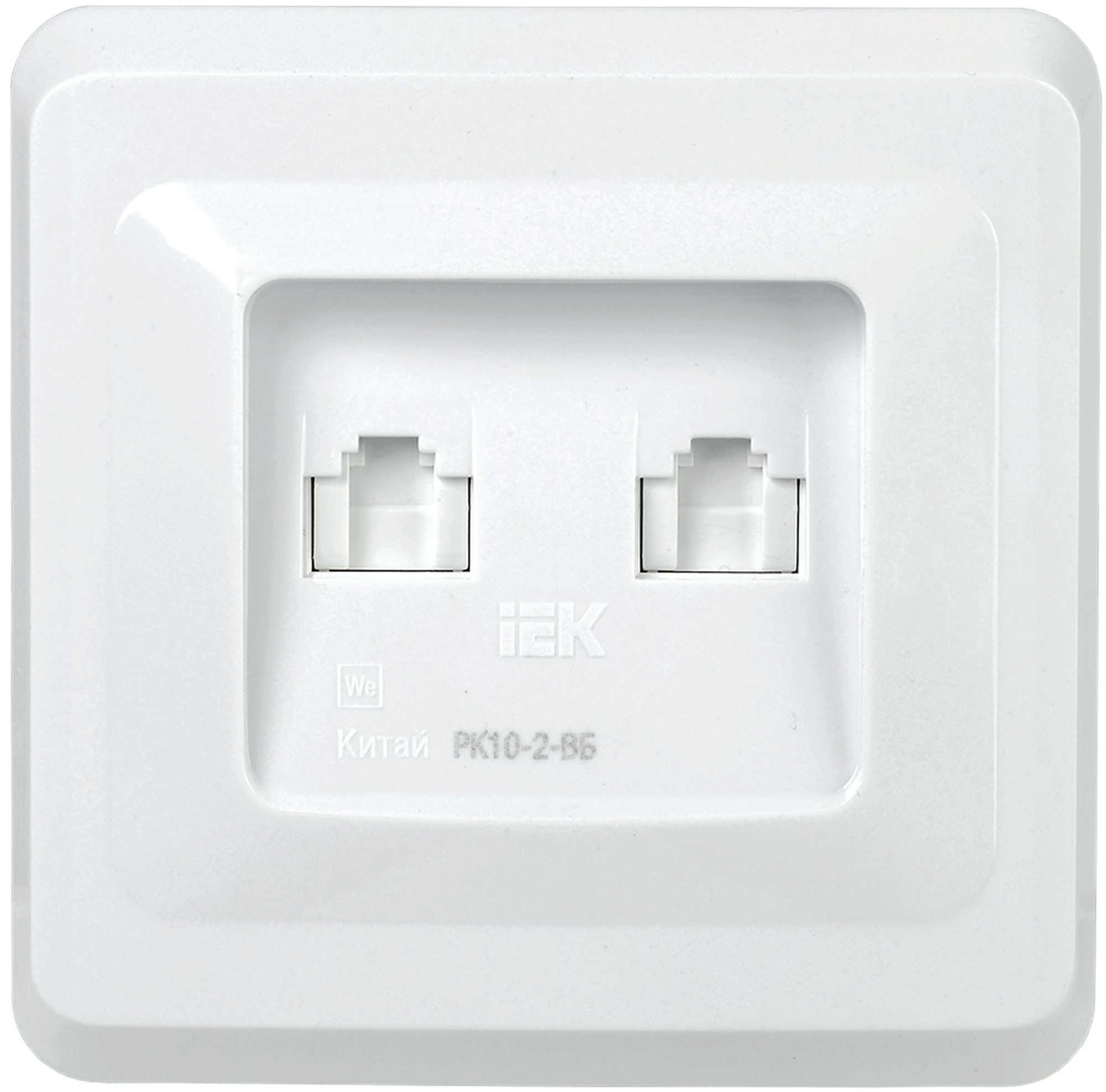 Розетка 2-местная компьютерная РК10-2-ВБ RJ45 Cat5e вега белый IEK