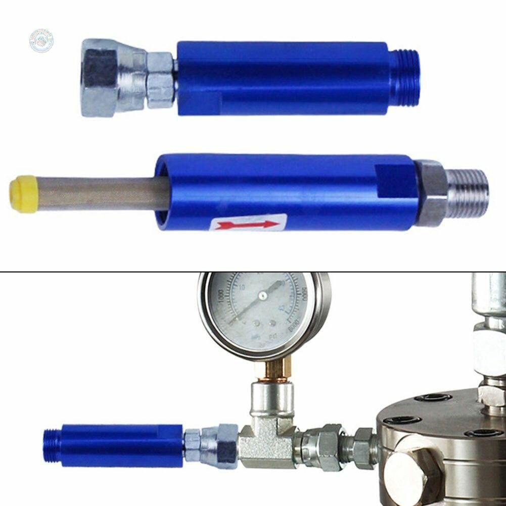 Фильтр-соединитель для безвоздушного краскопульта 1/4, соединительный адаптер с сеткой 100 меш, универсальный высоконадёжный элемент для мембранных и плунжерных машин, синий