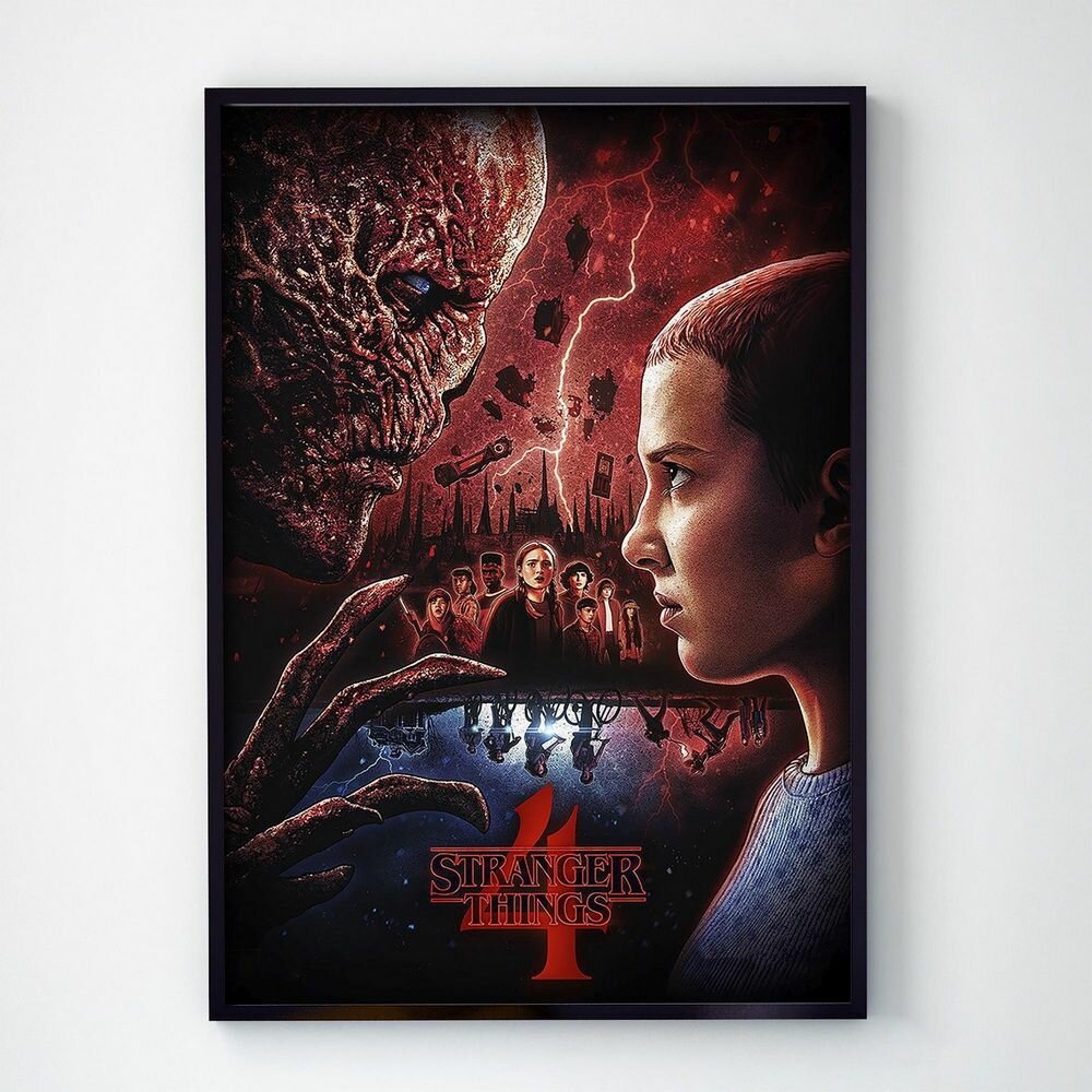 Плакат, постер Очень Странные Дела, Stranger Things на холсте, размер 21х30см