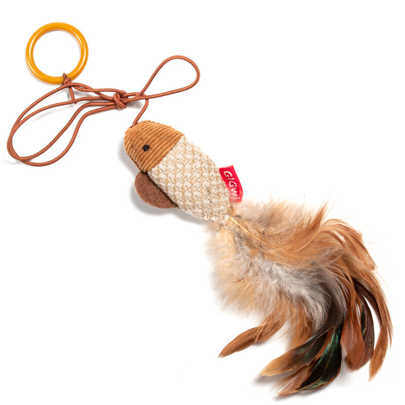 Дразнилка на палец Рыбка 6,5/20см бренд Gigwi, серия Feather Teaser