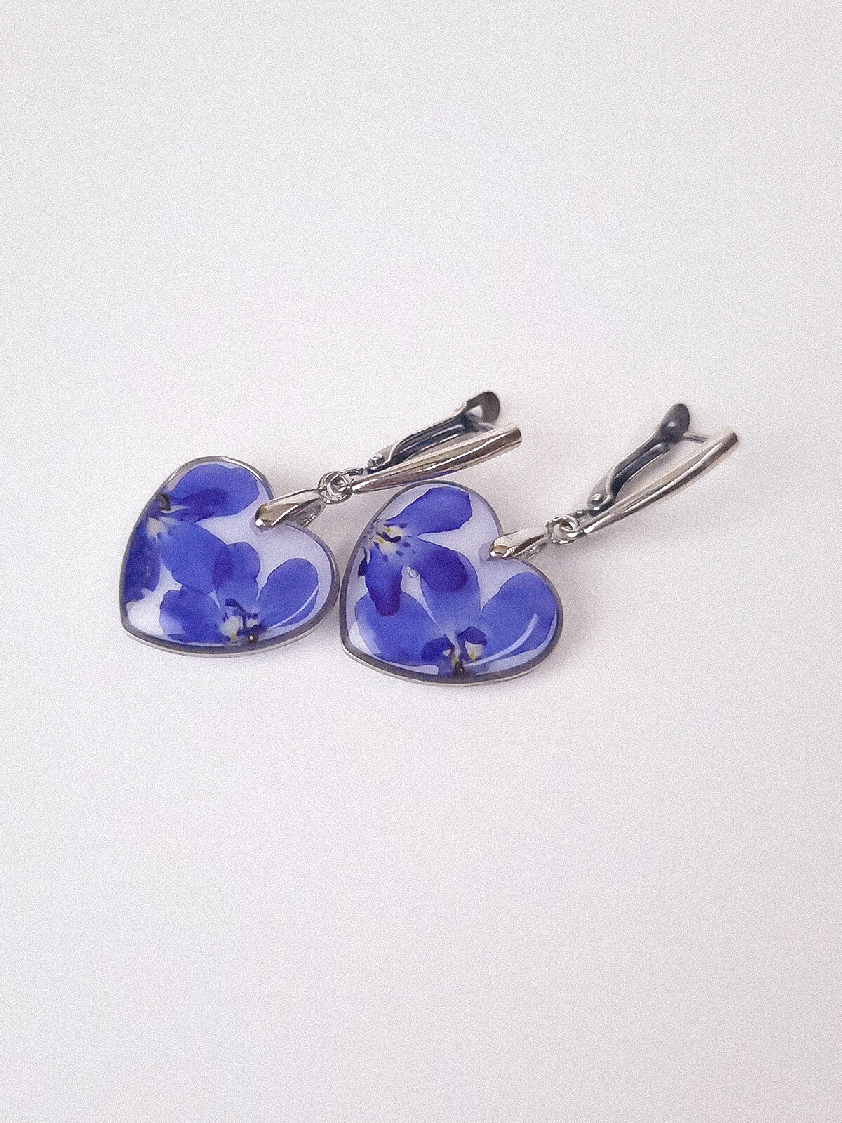 Серьги с подвесками BooBee Epoxy, сухоцветы, эпоксидная смола