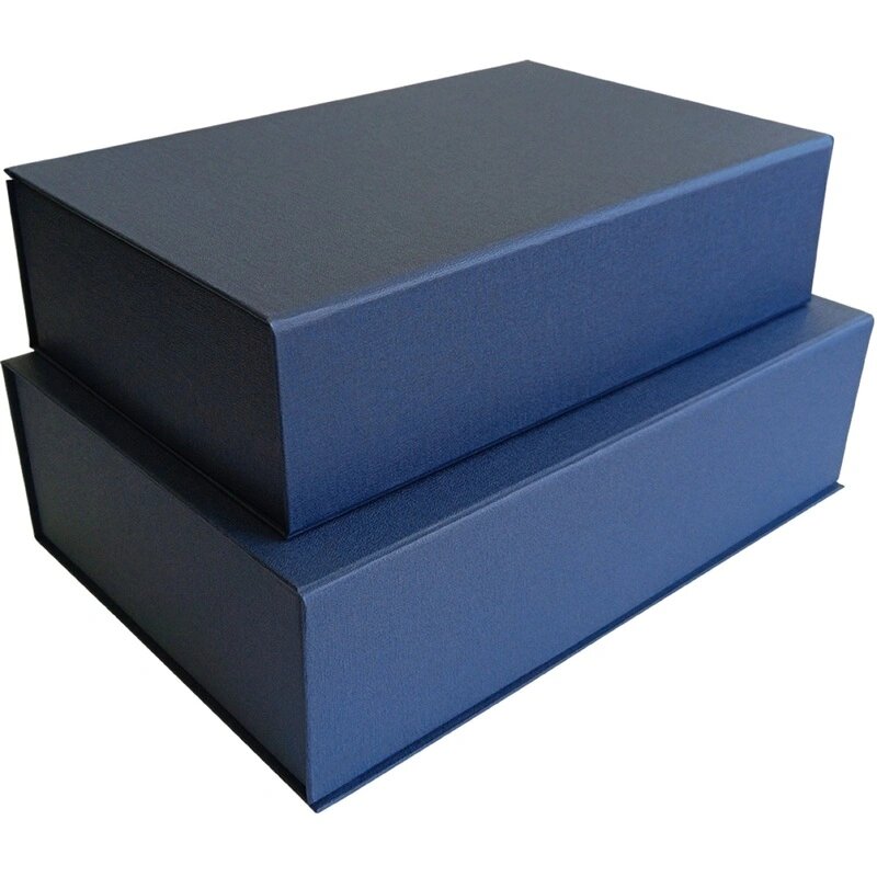Набор подарочных коробок 2 в 1 на магните ЛЕН 250x170x70 синий, Д10303П.282