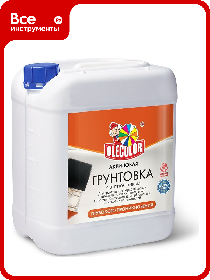 Акриловая грунтовка OLECOLOR глубокого проникновения, 3 кг 4300000055