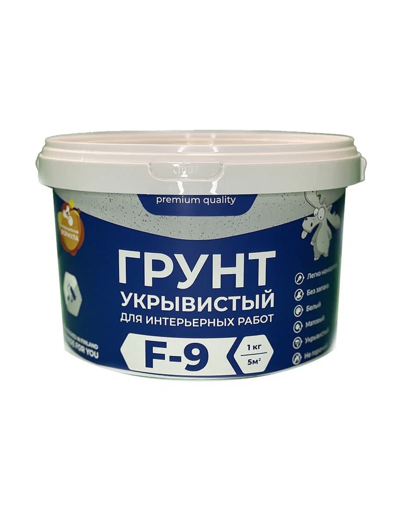 Грунт латексный для внутренних работ. Белый, матовый. Святозар-9. 7кг