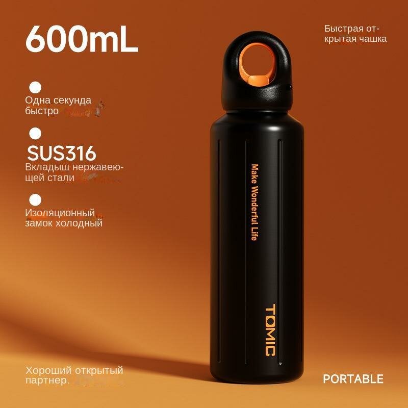 Temeke Быстрооткрывающаяся термос-чашка Открытая крышка Стакан из нержавеющей стали Чашка для изоляции воды