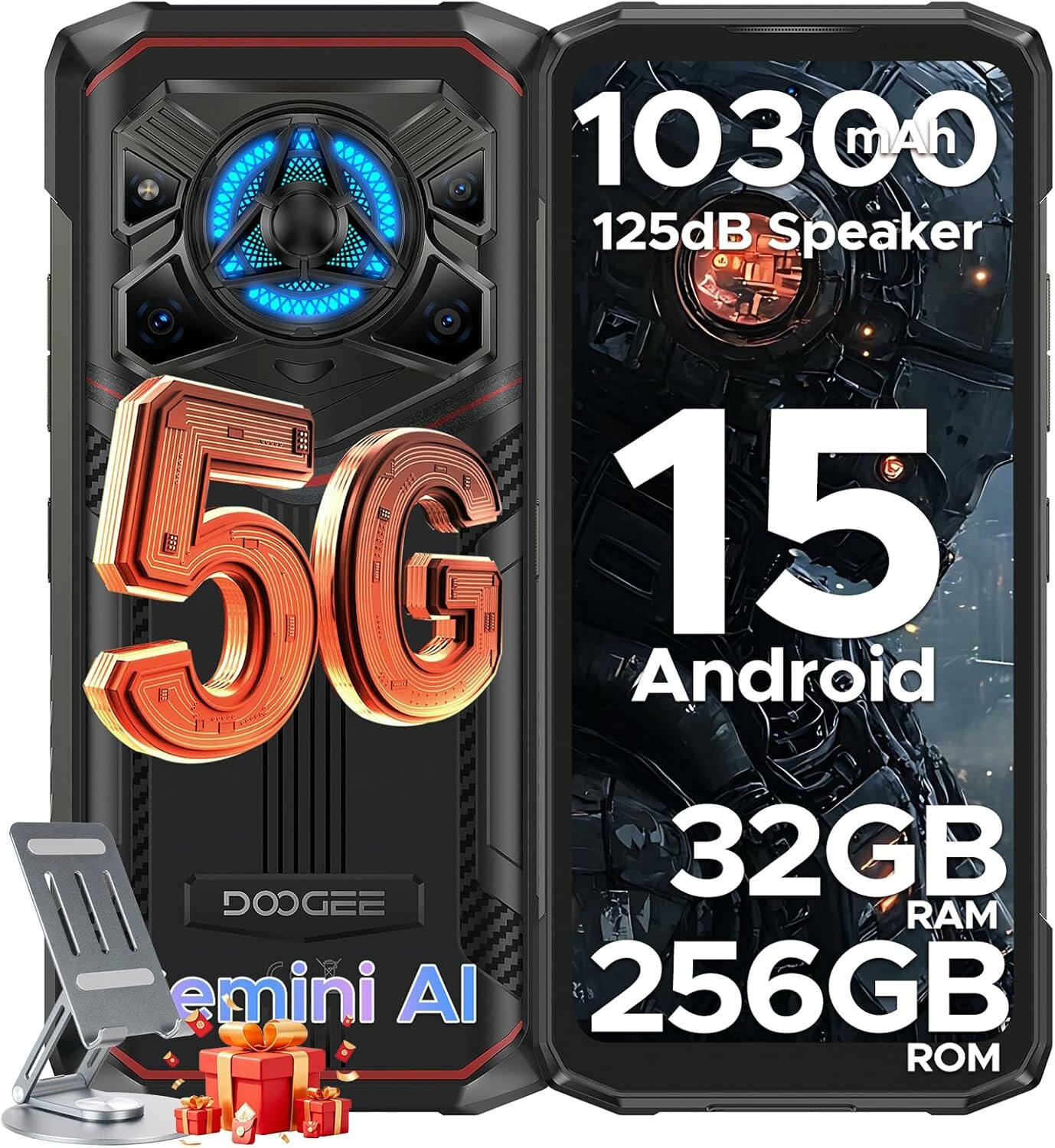 Защищённый телефон DOOGEE Blade 20 Play 5G, восьмиядерный процессор Dimensity 7050, 32 ГБ ОЗУ и 256 ГБ памяти
