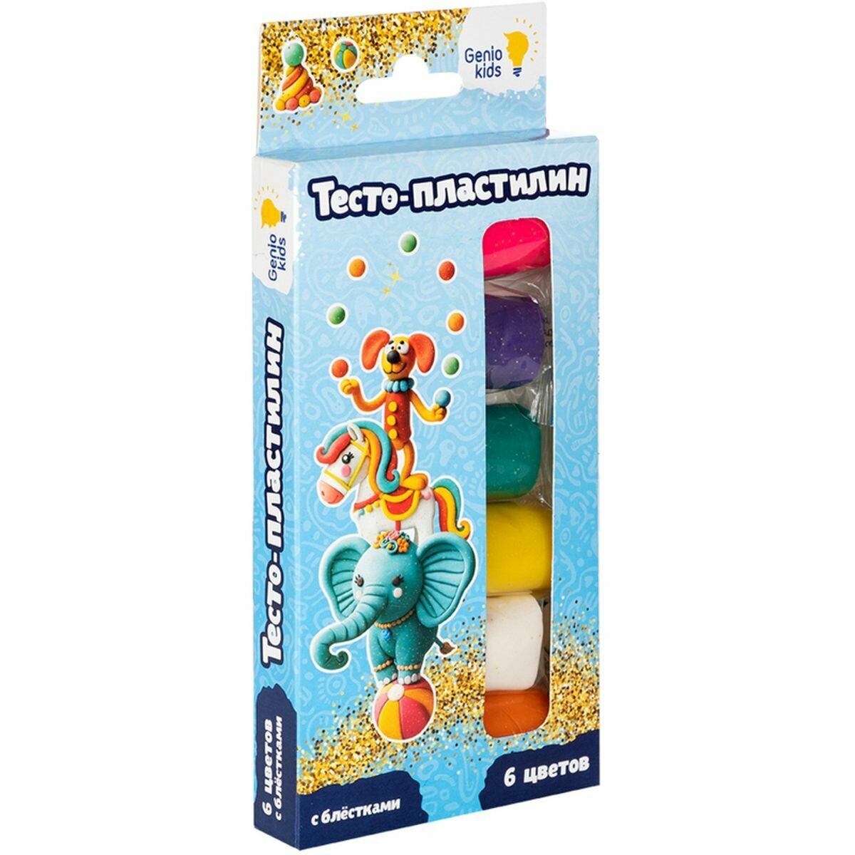 Набор для лепки Genio Kids, 6 цветов, 180г (TA1091), 38 уп.