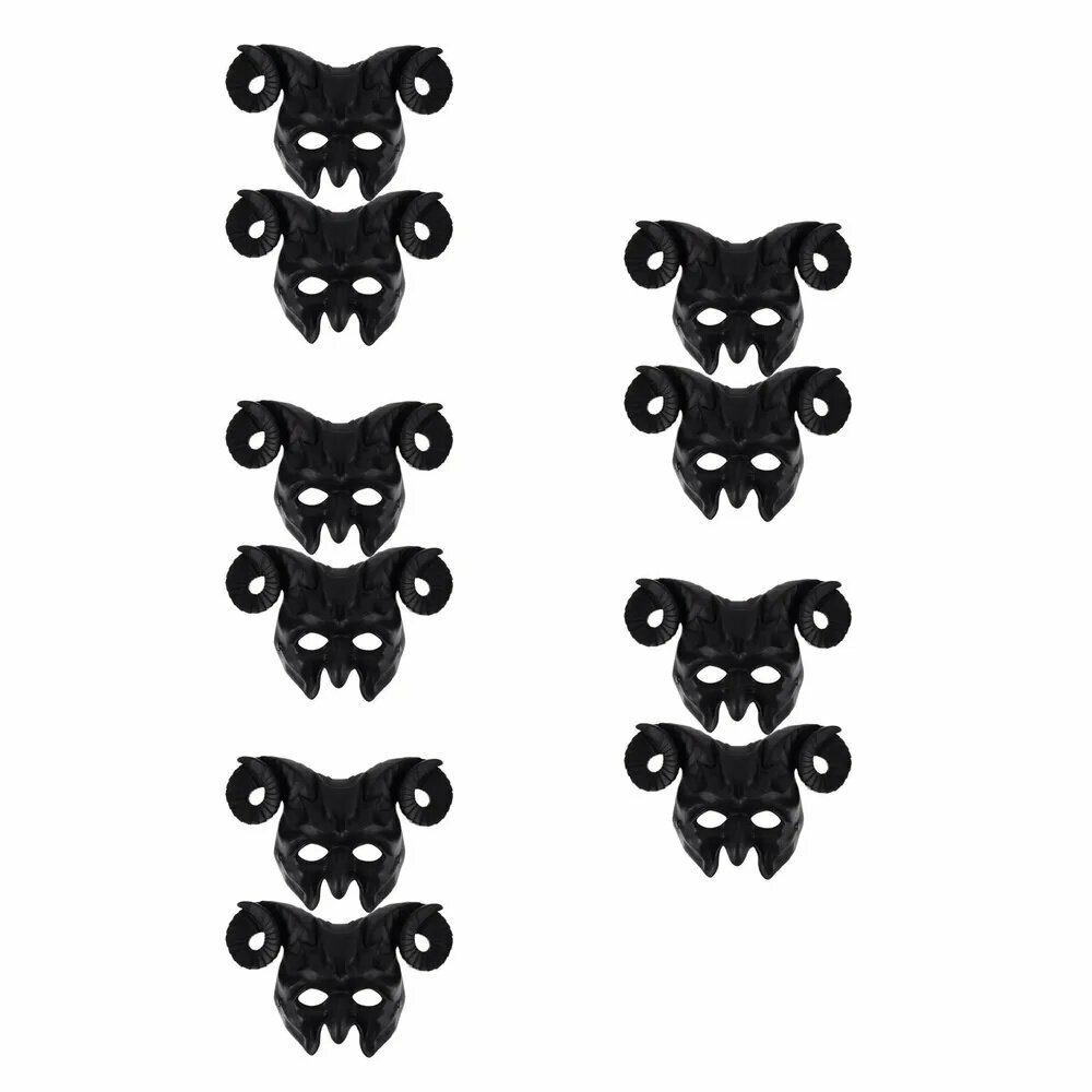 Декоративная маска с рогами дьявола из пластика для фестивалей и вечеринок, 10 штук