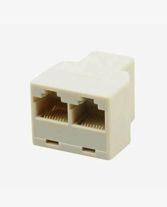 RJ45 Ethernet разветвитель 1 на 2, Белый