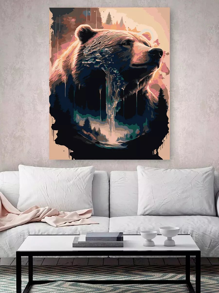 Картина по номера медведь