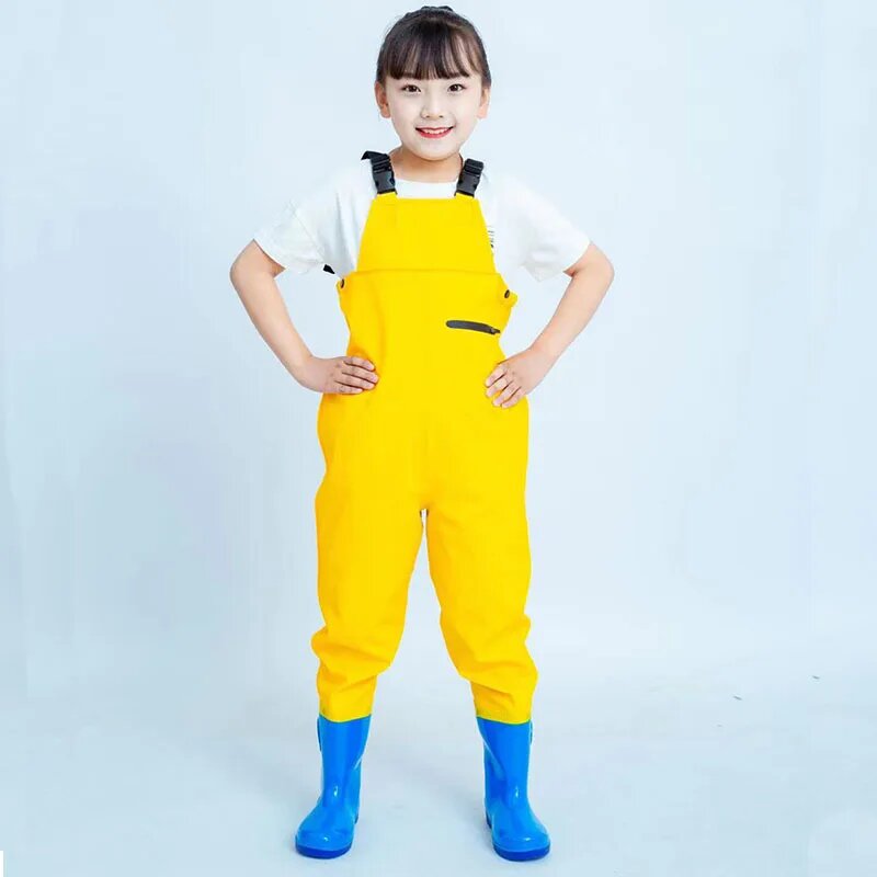 Детские вейдерсы с ботинками для рыбалки 33, Желтый