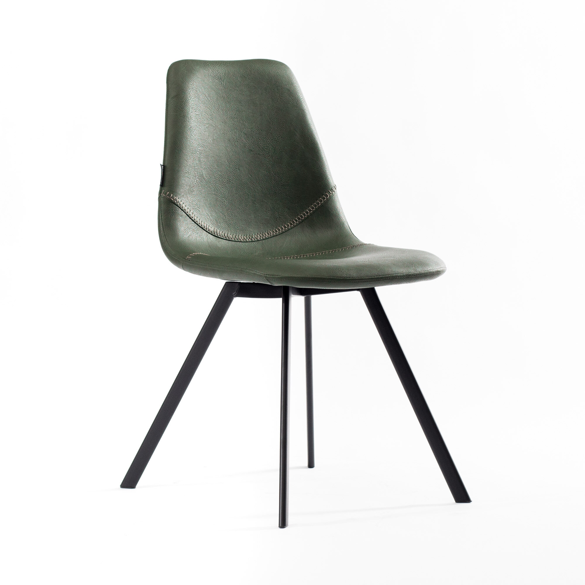 Стул Бормио темно-зеленая экокожа + ножки черные для дома/для гостиной/для столовой/для кафе/кухонный стул/стул кухонный