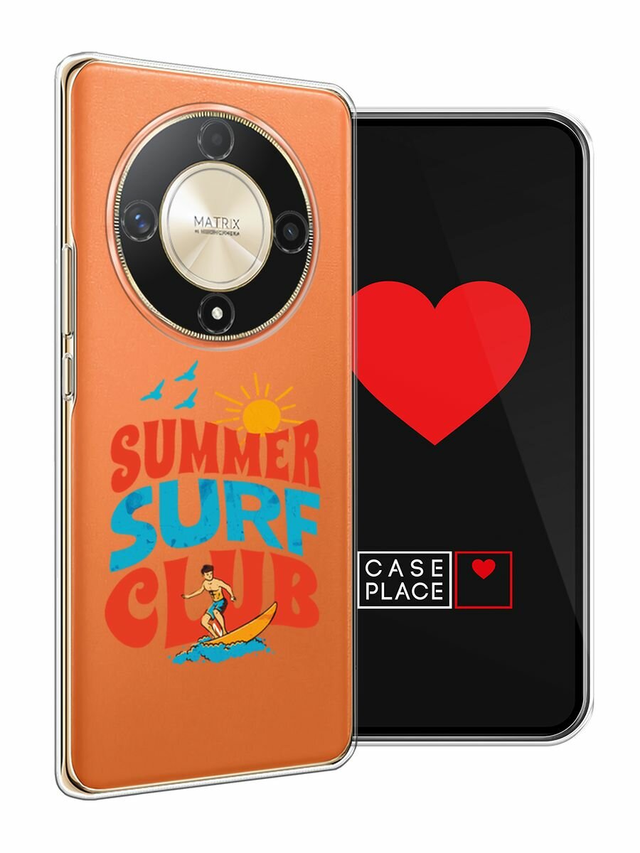 Чехол на Honor X9b / Хонор X9B с принтом "Summer surf club", прозрачный — фото 1