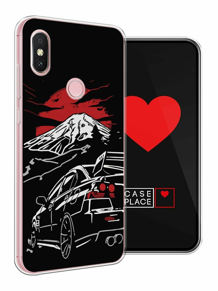 Чехол на Xiaomi Redmi S2 (Redmi Y2) / Сяоми Редми С2 (Редми Y2) с принтом "Машина в горах JDM" — фото 1