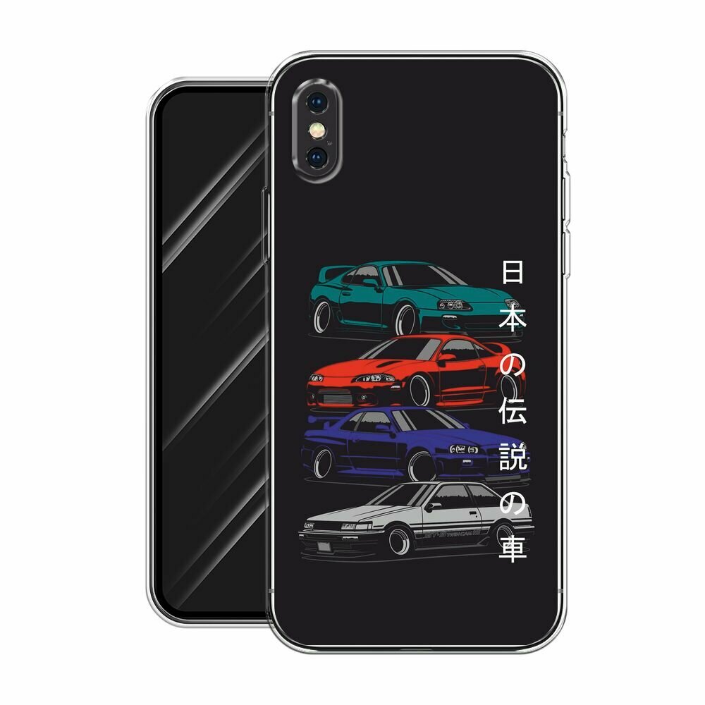 Чехол на Apple iPhone XS Max / Айфон XS Max с принтом "JDM Legend cars" — фото 1