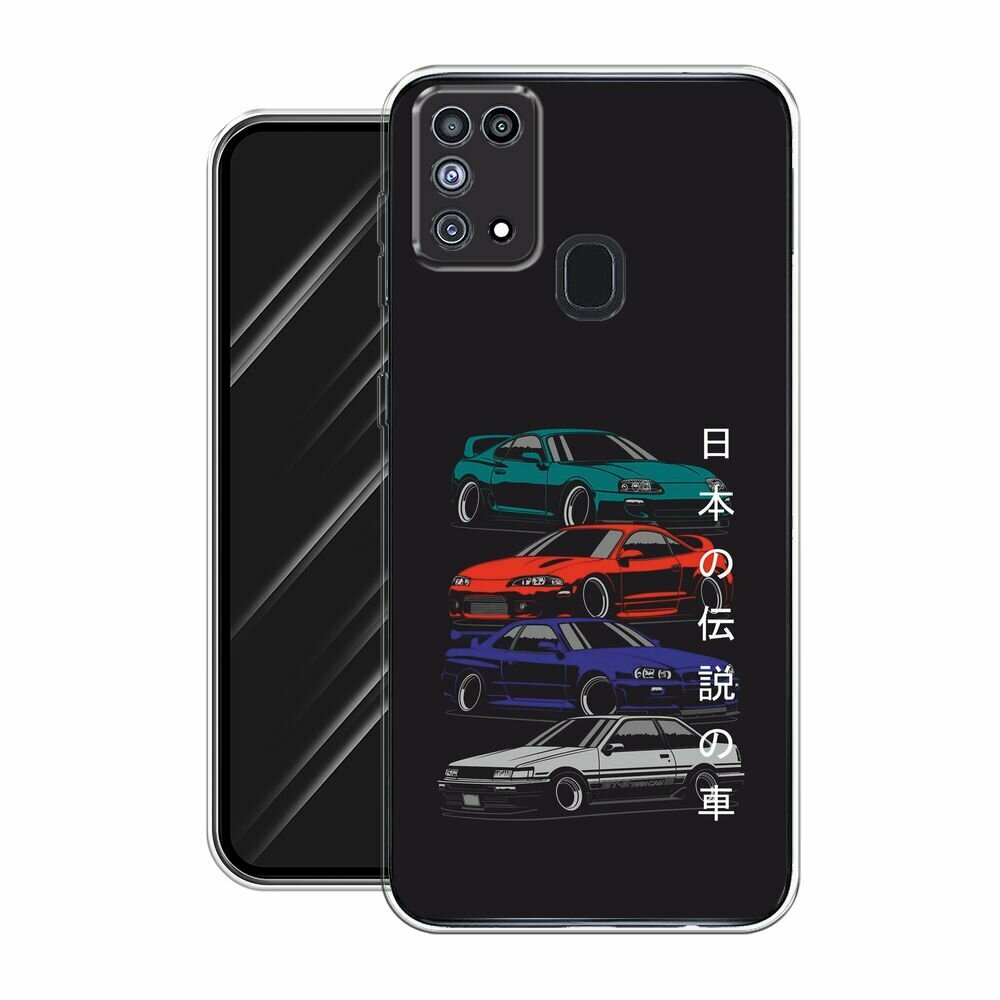 Чехол на Samsung Galaxy M31 / Самсунг Галакси М31 с принтом "JDM Legend cars" — фото 1