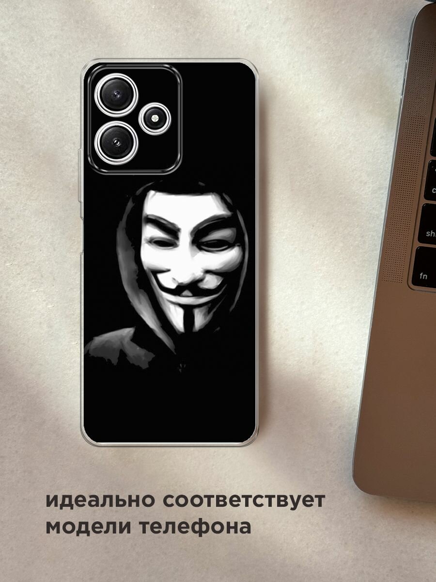 Чехол на Xiaomi Redmi 12 / Сяоми Редми 12 с принтом "Анонимус" — фото 1