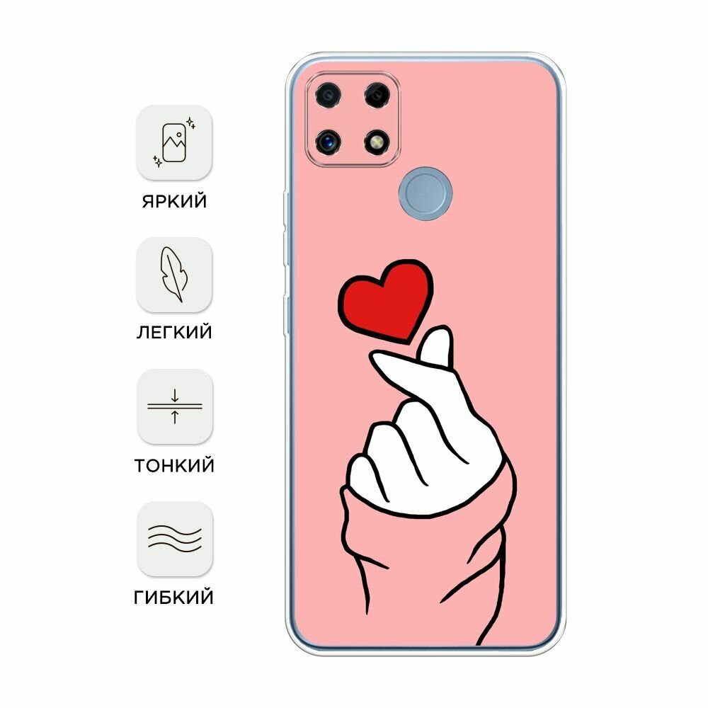 Чехол на Realme C25/C25s / Реалми С25/C25s с принтом "Милое сердечко" — фото 1